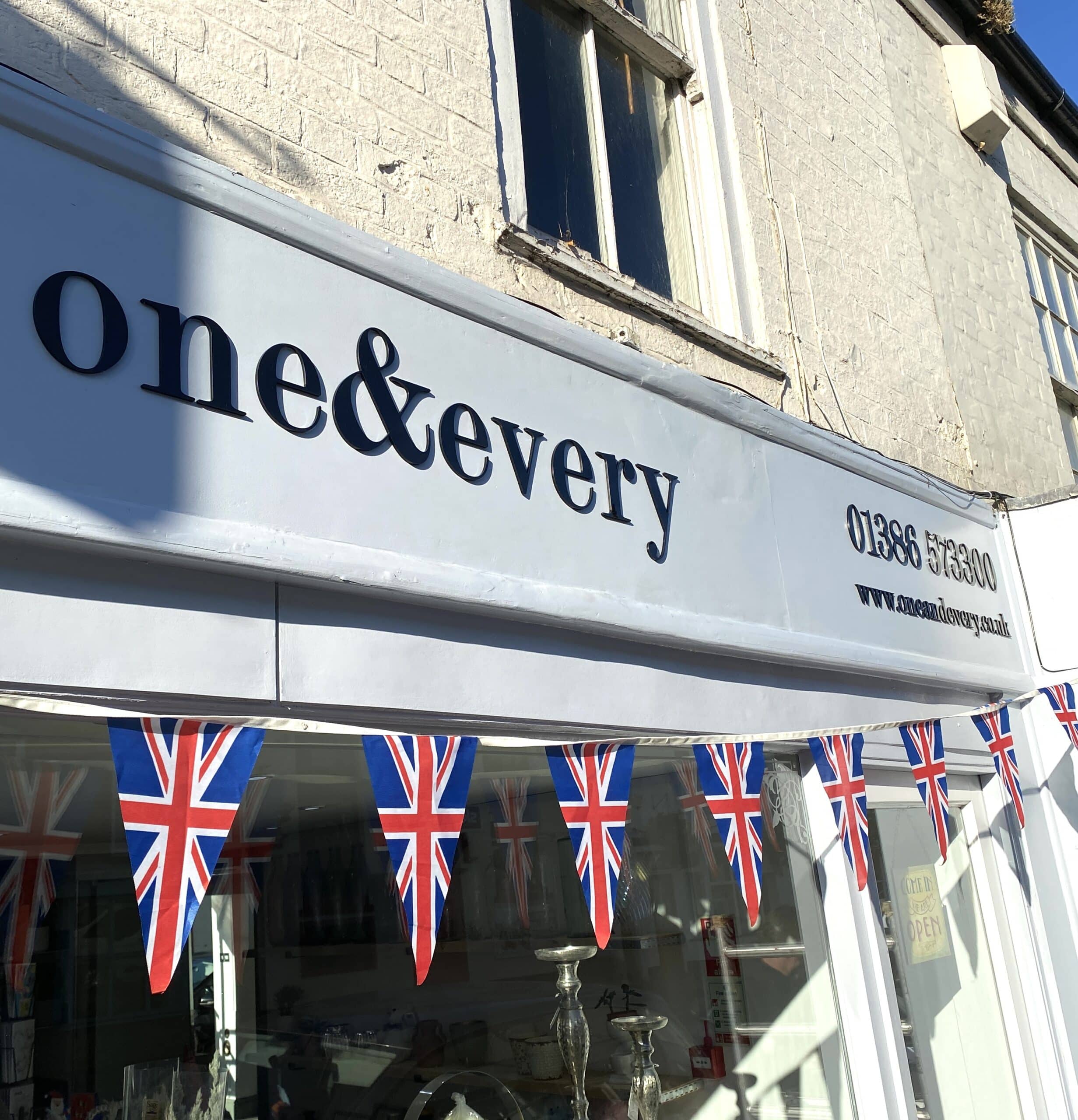 Our new One & Every shop sign.